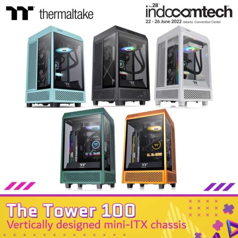 Jual Thermaltake The Tower 100 Mini Chassis [Itx, Black / Snow] di ...