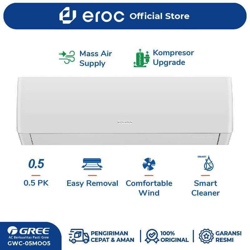 Promo GREE AC STANDARD - AC 1/2 PK - with Fitur smart cleaner GWC ...
