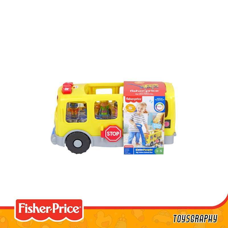 Jual Fisher Price Little People Big Yellow School Bus Push Pull Walker ...