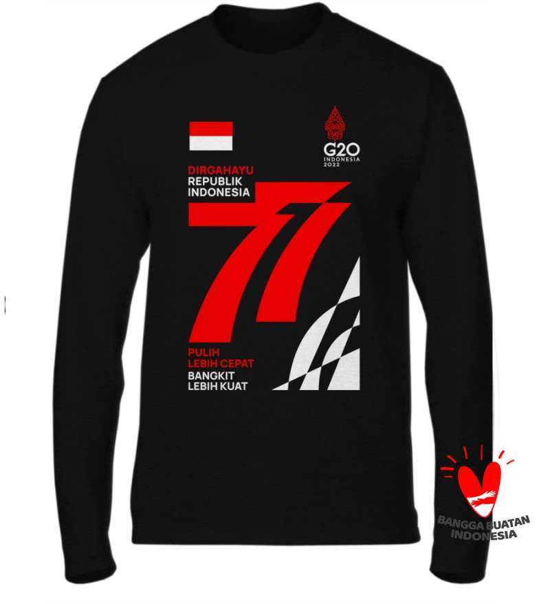 Jual Kaos hut kemerdekaan ri 77 baju dirgahayu indonesia 2022 17an panjang - Hitam XXXL di ...