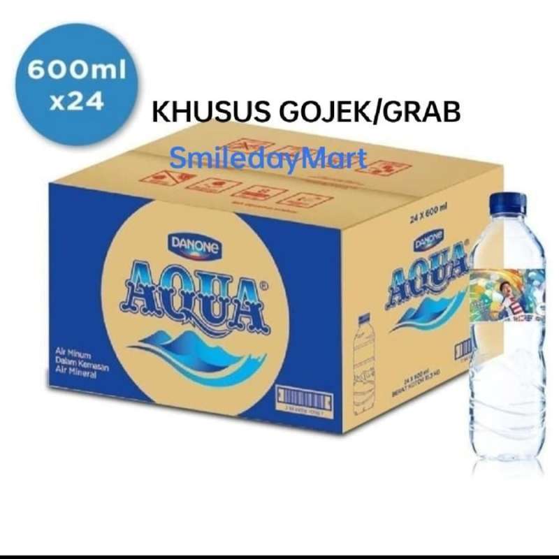 Jual Aqua 600ml / Aqua Botol 600ml / Aqua Air Mineral 600ml 1 Dus 24 ...