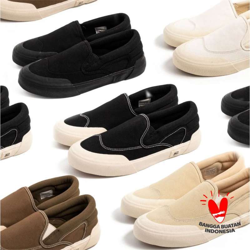 Promo Patrobas Cloud Slip On Black White, Off White, Beige, Olive, Full ...
