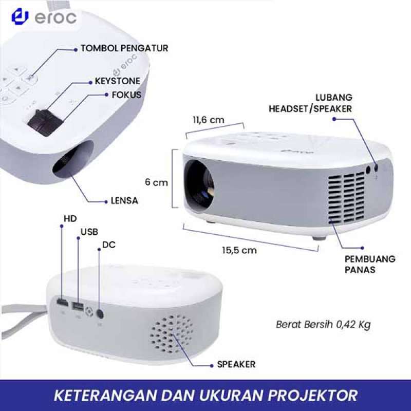 Promo Eroc Projector -built In Speaker - Lcd Display - Model Movi N1 - Movin1+screen Diskon 73% ...