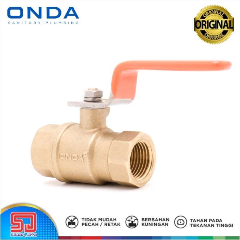 Jual ONDA Ball Valve Katup Keran Stop Kran Kuningan Drat Dalam Brass 1/2 di Seller Sadar Jaya ...