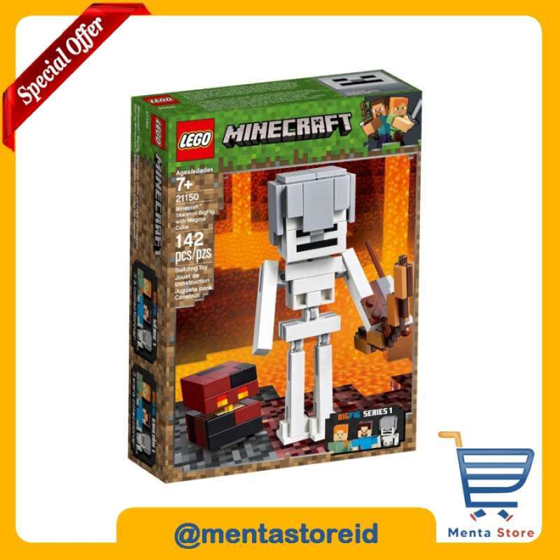 Promo LEGO Minecraft 21150 Skeleton BigFig with Magma Cube Series 1 Toy ...
