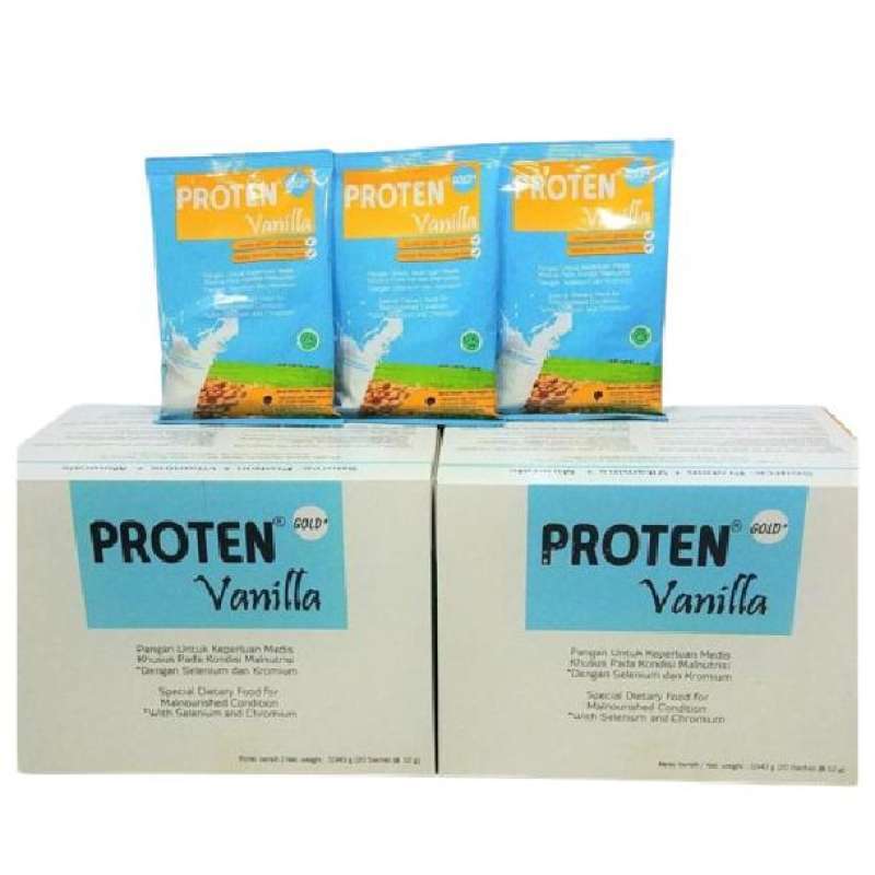 Jual Proten Gold Box Aneka Rasa Coklat Vanila Green Tea Protein Nabati ...