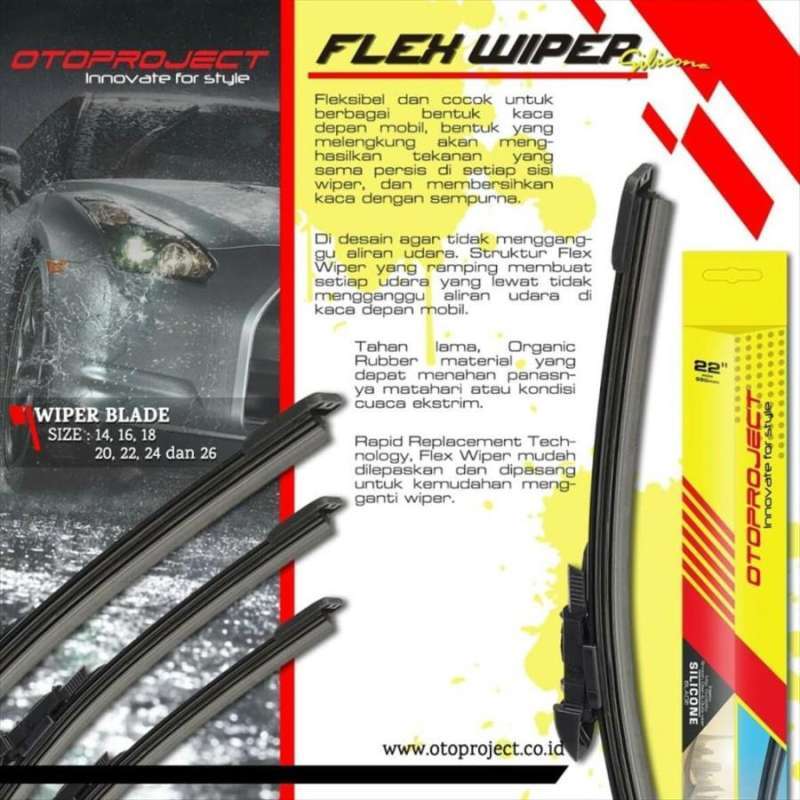 Jual Wiper Flex Otoproject Hybrid Frameless Ukuran 14 16 18 20 22 24 26 - 16 di Seller GARASI ...