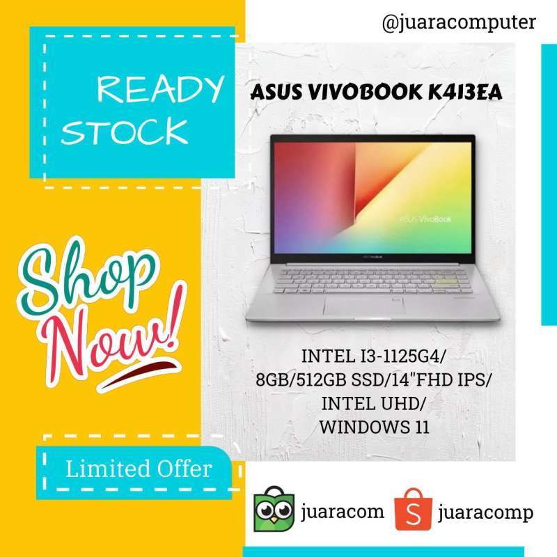Jual ASUS VIVOBOOK K413EA INTEL CORE I3-1125G4/8GB/512GB SSD/14FHD IPS/W11 di Seller Juara ...