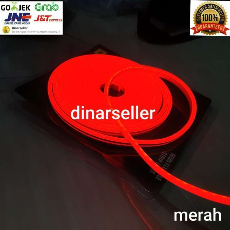Jual NEON FLEX MERAH LED DC 12V NEON SIGN PANJANG 5 METER (SKU : 12199 ...