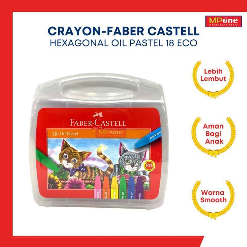 Jual Crayon Faber Castell Hexagonal 18 Warna / Hexagonal Oil Pastel di ...