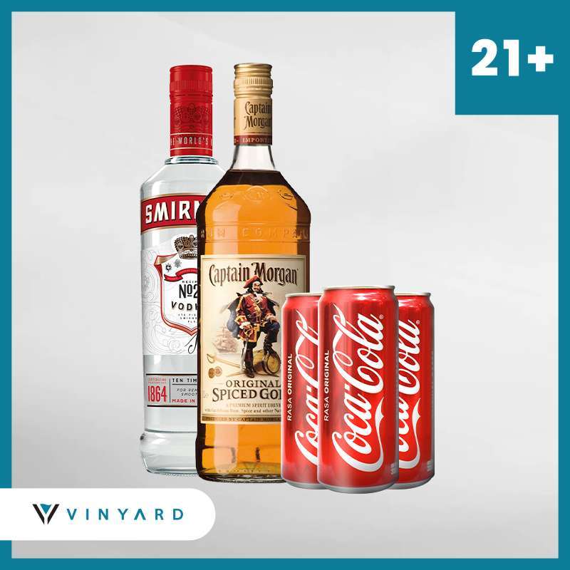 Promo PROMO BUNDLING Captain Morgan Spiced Gold Rum 700ml + Smirnoff ...