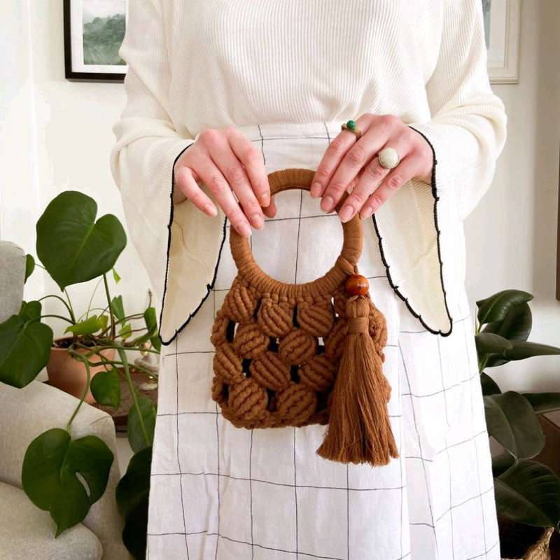 Jual Tas rajut macrame motif kerang, tas macrame aesthetic di Seller ...