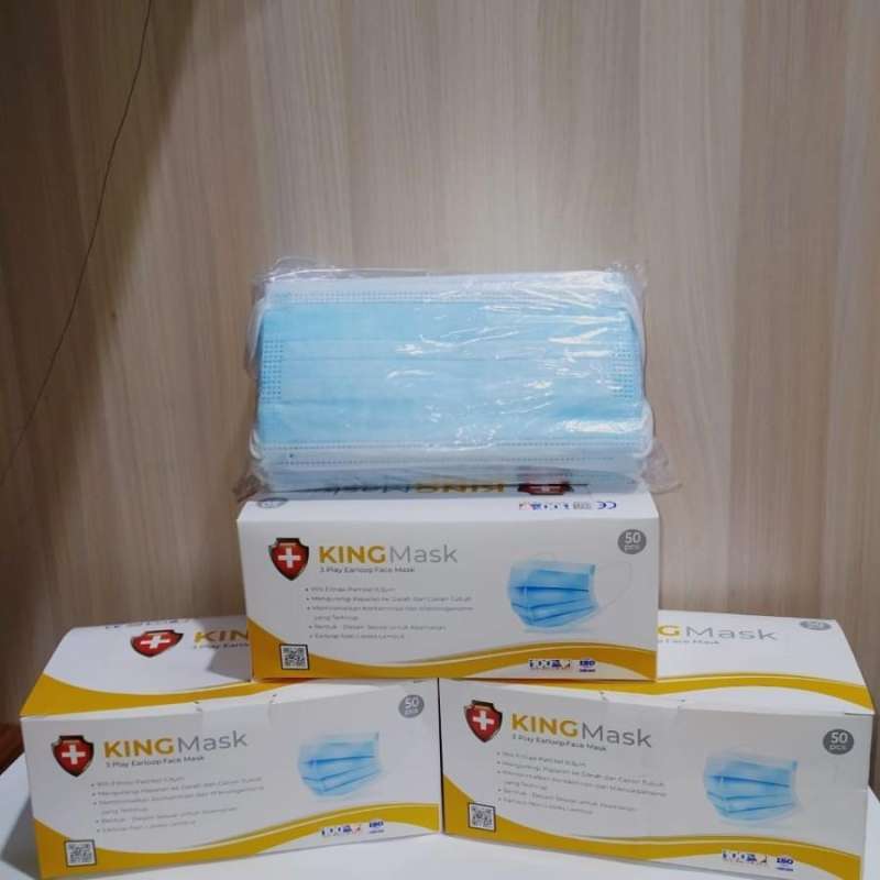Jual MASKER MEDIS 3PLY KING MASK ISI 50 PCS EARLOOP - IZIN KEMENKES ...