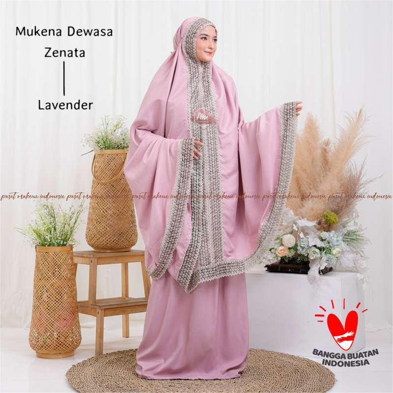 Promo MUKENA DEWASA KATUN ZENATA - Semua Ukuran LAVENDER Diskon 60% di ...