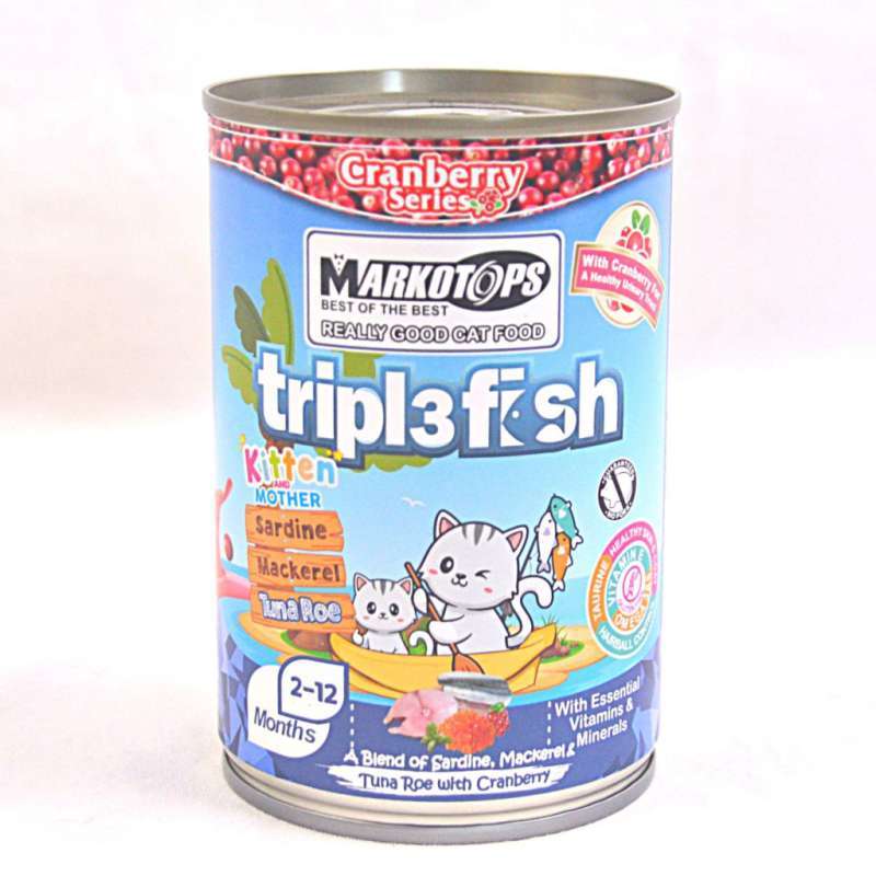Jual Markotops Kitten Triple Fish Tuna Roe With Cranberry 400gr Di ...