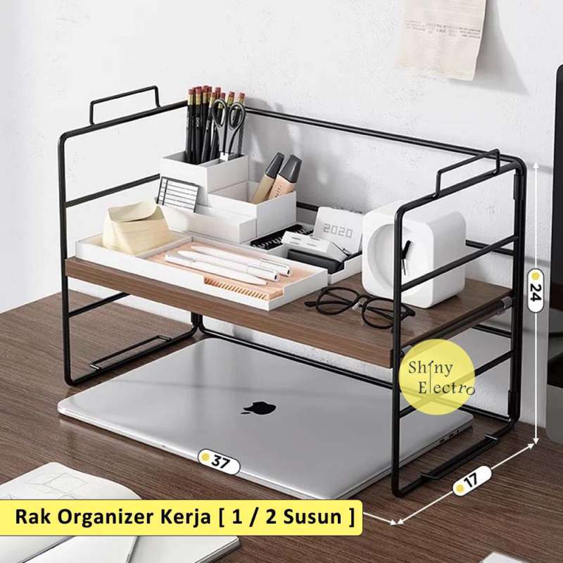 Promo Rak Laptop / Buku / Kerja / Dokumen Kertas - Organizer Kayu Besi ...