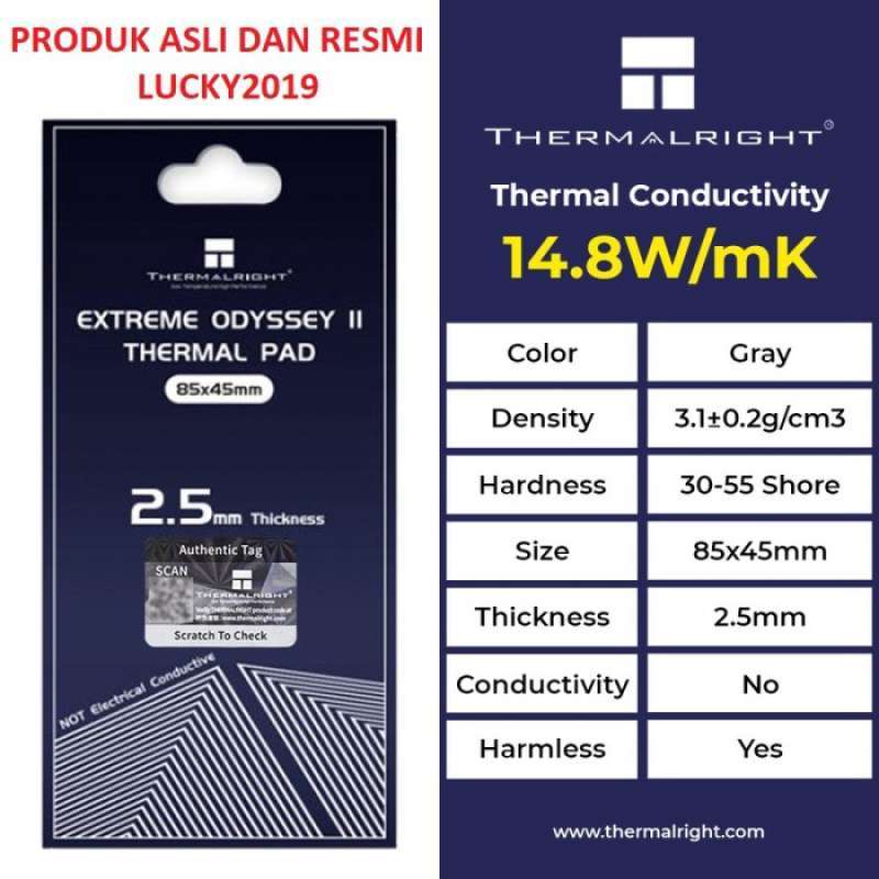 Jual Thermal Pad THERMALRIGHT EXTREME ODYSSEY II 85x45mm ThermalPad Gen ...