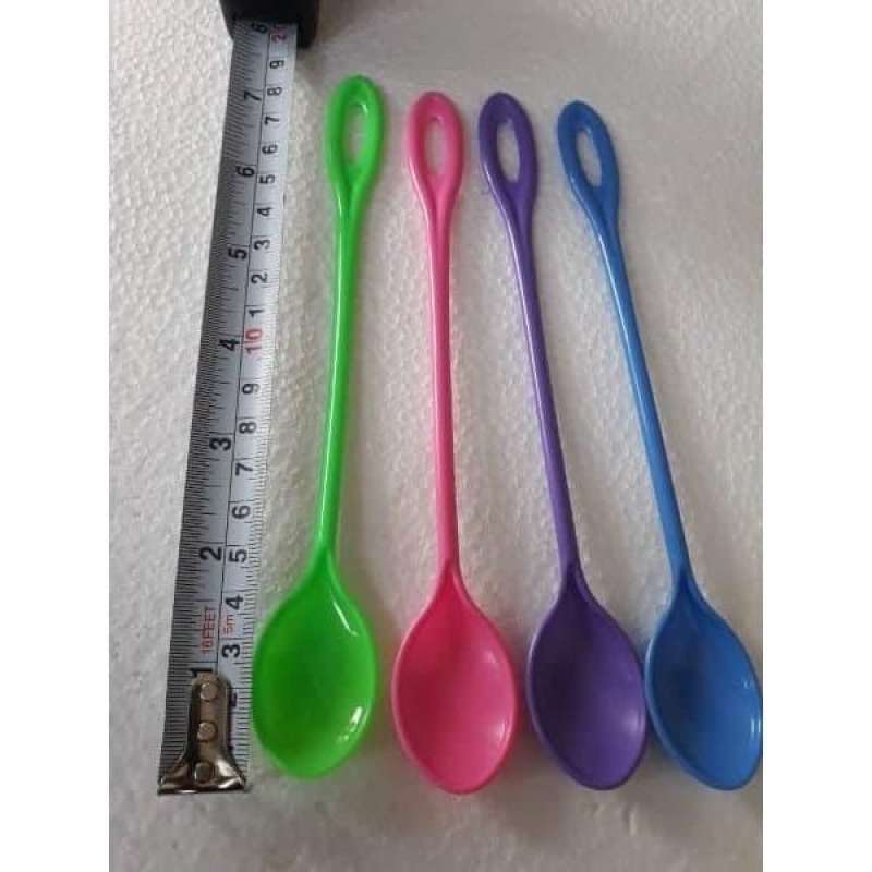 Promo Sendok Plastik Panjang Pengaduk Minuman Sendok Es Teh 19cm Isi 1 ...