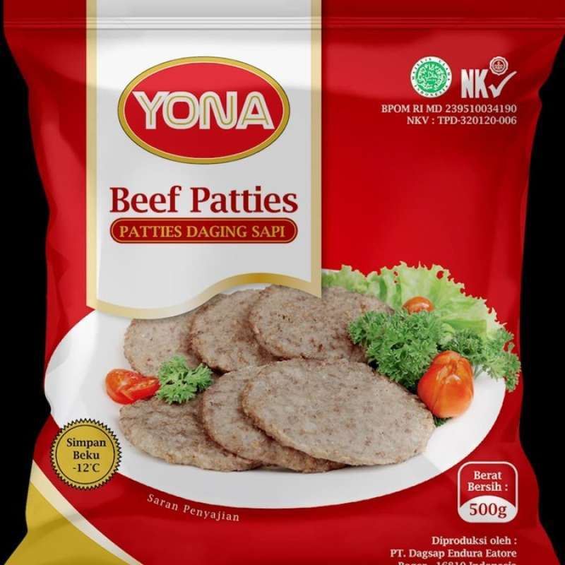 Jual Daging Burger Yona Beef Patties 500 gram Halal di Seller Adam ...