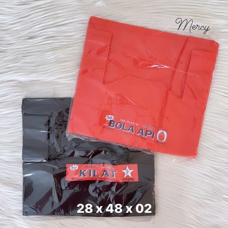 Jual Kresek 28 X 48 X 02 Besar Hitam Tas Plastik HDPE Bintang Kilat Bola Api Tanggung Kresek ...