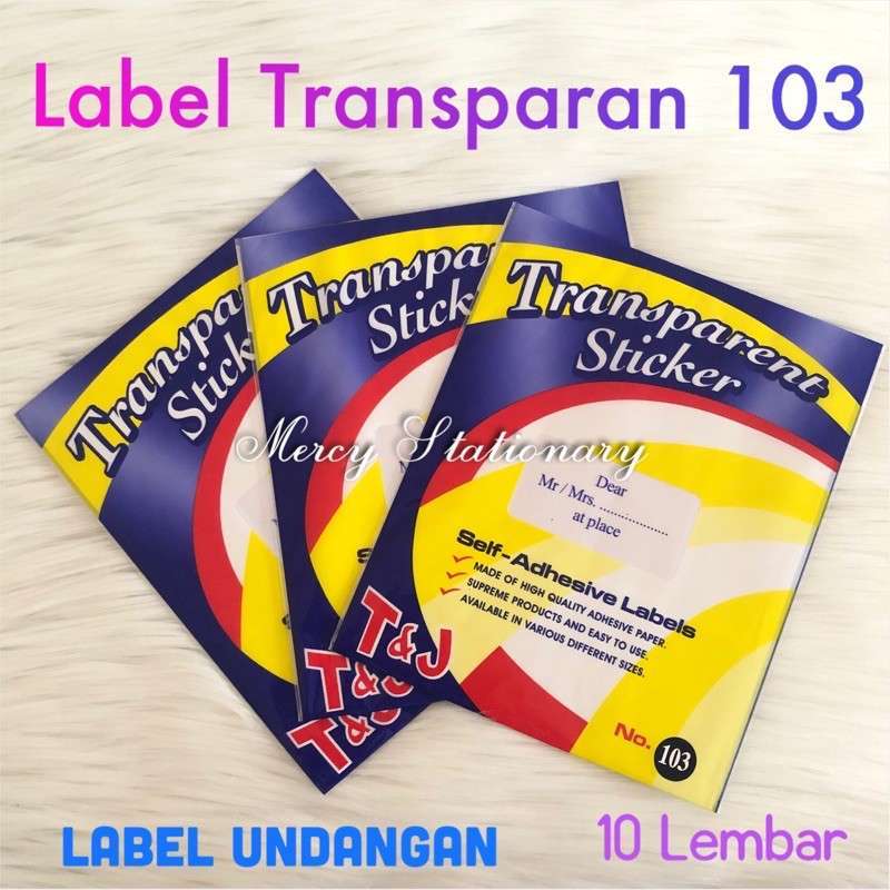Jual Label 103 Transparan Tom and Jerry Label Undangan 103 Label T&J di ...