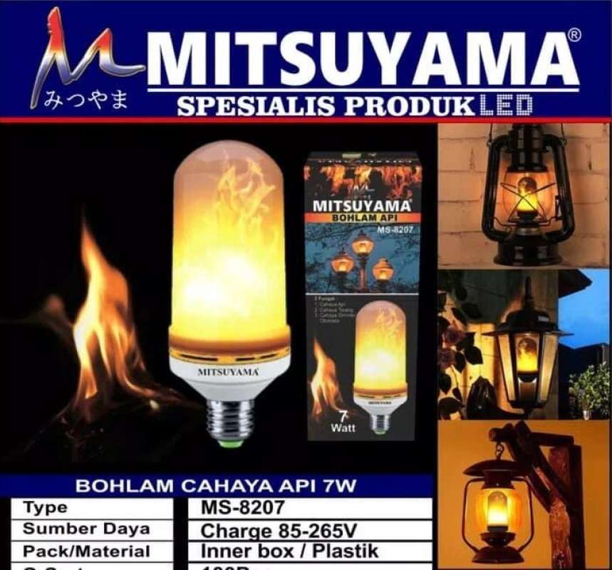 Jual Lampu LED Api / Bohlam Api LED E27 Flame Effect Mitsuyama MS-8207A ...