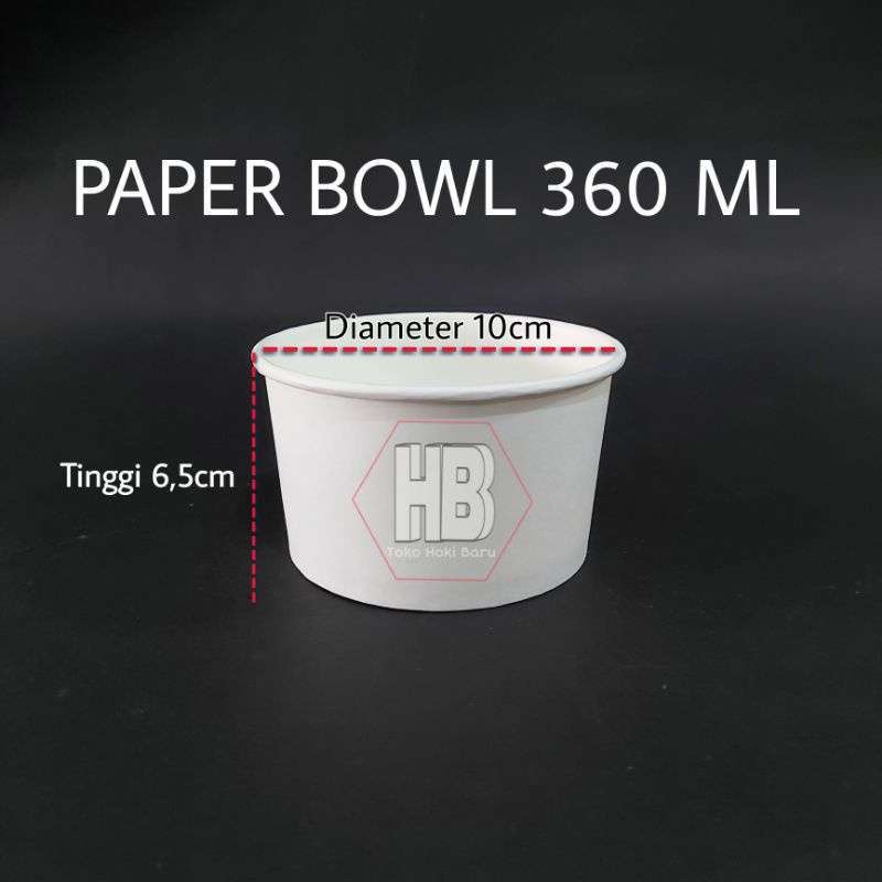 Jual Paper Bowl 360ml / Rice Paper Bowl Bento Box / Mangkok Kertas 360 ...