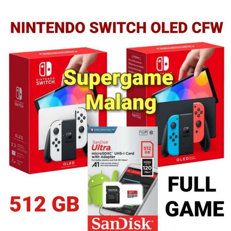 Promo Nintendo Switch Oled Putih White Neon Red Blue Console Game ...