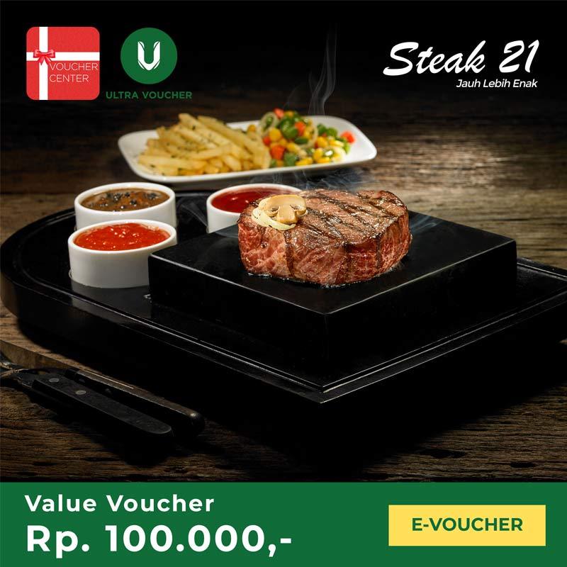 Promo Steak 21 Voucher Digital Value Rp. 100.000 Diskon 6% Di Seller ...