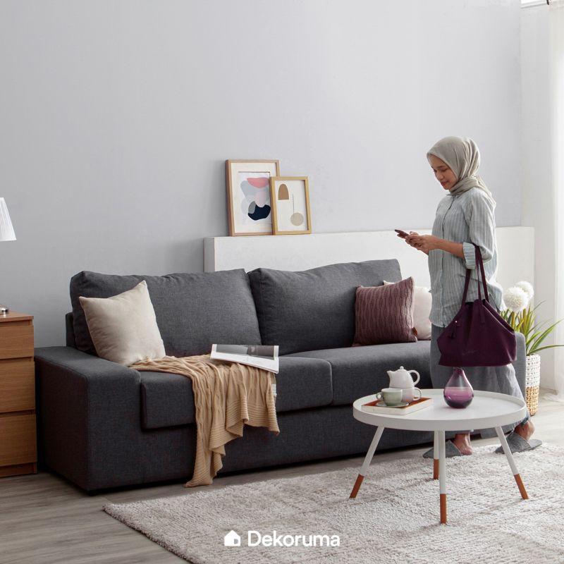 Jual Dekoruma Michi Kursi Sofa Ruang Tamu Minimalis 3 Seater - Abu ...