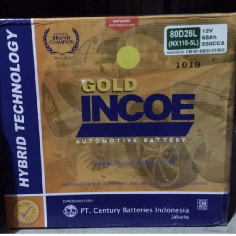 Jual Aki Baterai Incoe Gold Hybrid 80d26l/nx1105l Innova Diesel Pajero ...