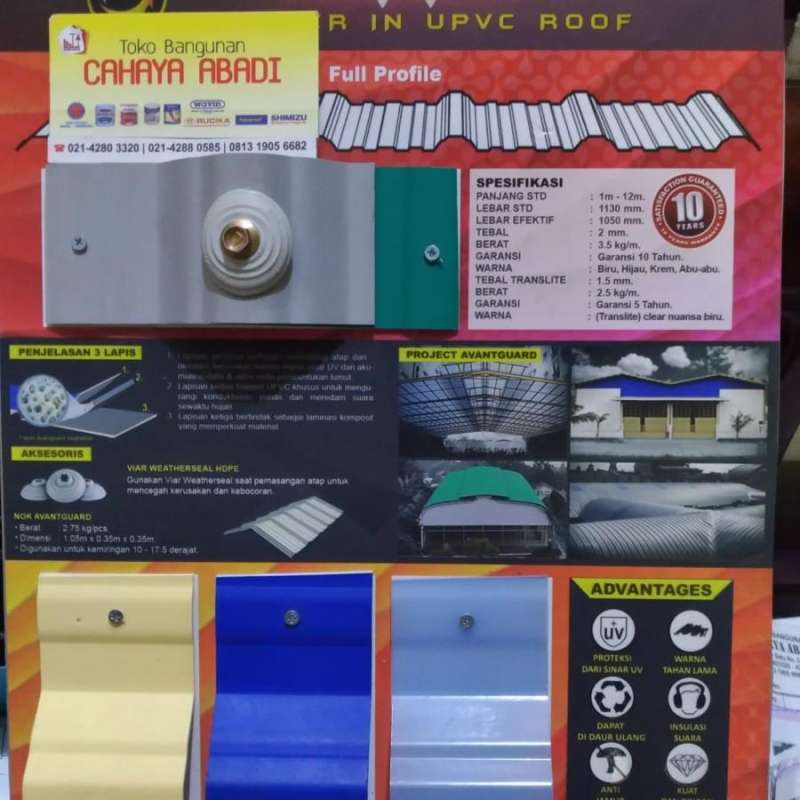 Jual ATAP UPVC HIJAU AVANTGUARD PER METER di Seller cahaya abadi ...