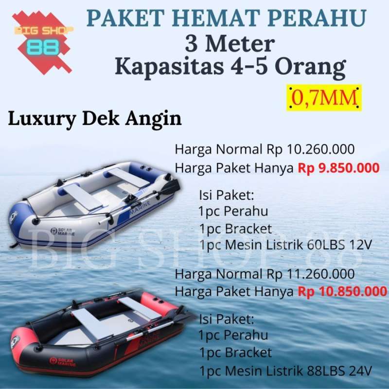 Jual Paket Hemat Perahu Karet PVC Mancing Inflatable Boat Solar Marine ...