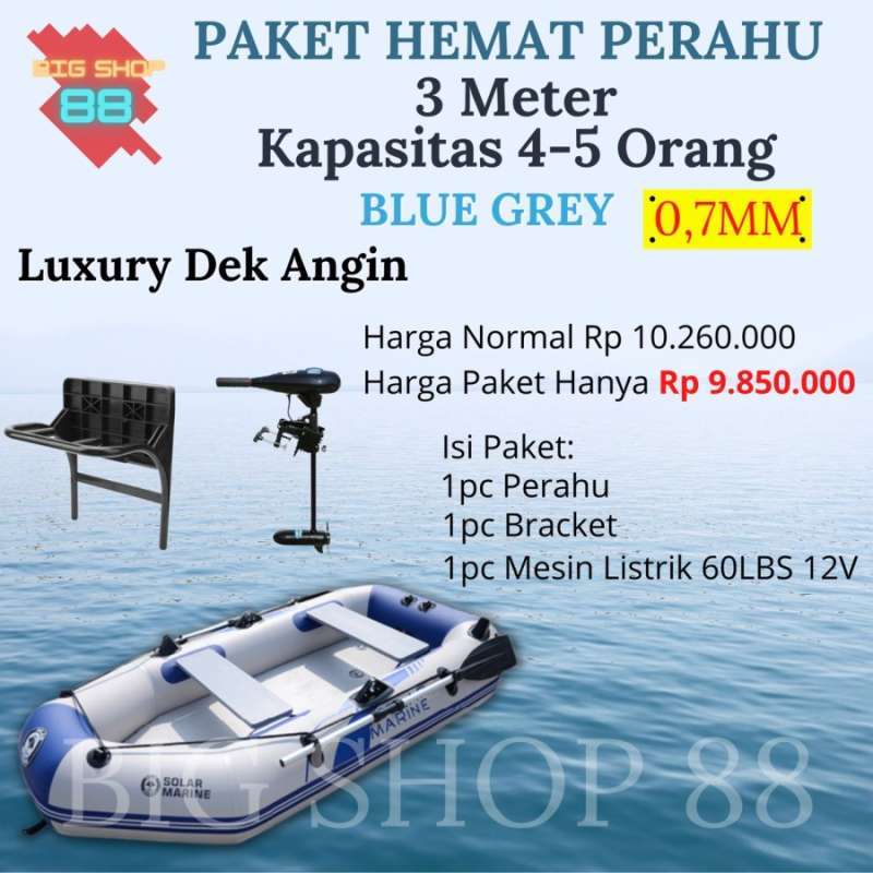 Jual Paket Hemat Perahu Karet PVC Mancing Inflatable Boat Solar Marine ...