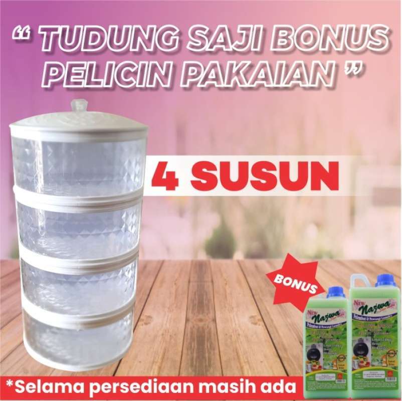 Promo [diamond Shape] Tudung Saji Modern 4 Susun Putih/food Storage ...