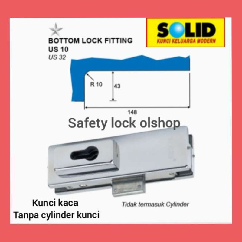 Jual Kunci pintu kaca bawah US 10 SOLID di Seller safetylock ...