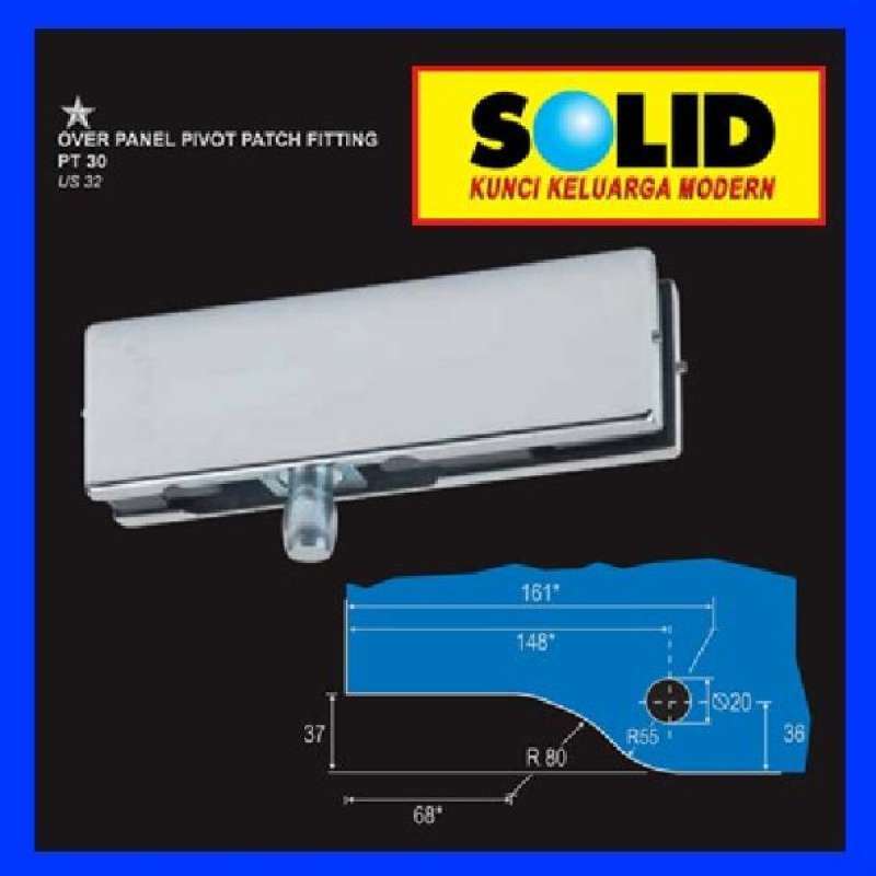 Jual Panel Pintu Kaca / Over Pane Pivot Patch Fitting SOLID PT 30 di ...