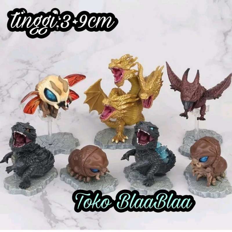 Jual Figure Godzilla Chibi Ghidorah Godzilla set 7 Topper Cake di ...