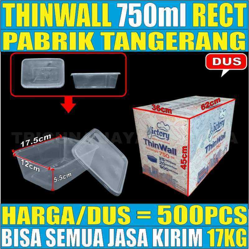 Promo Thinwall 750ml Per Dus Rectangle food container box tempat kotak ...