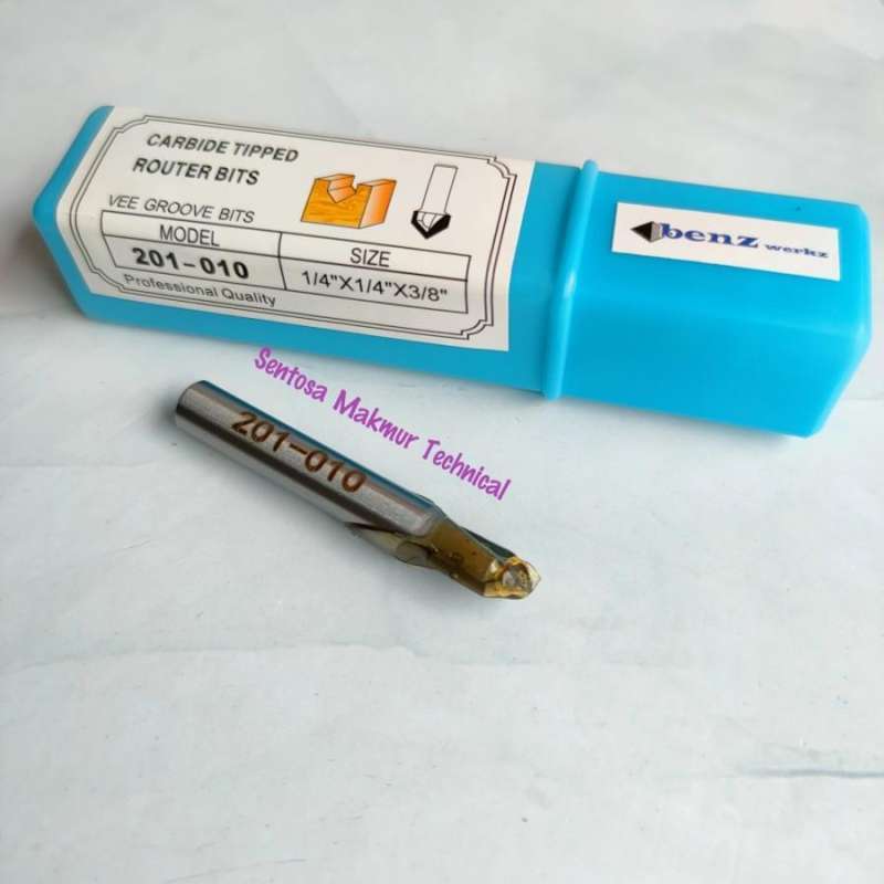 Jual BENZ 201-010 Mata Router Trimmer Profil Kayu Vee Groove Bits di ...