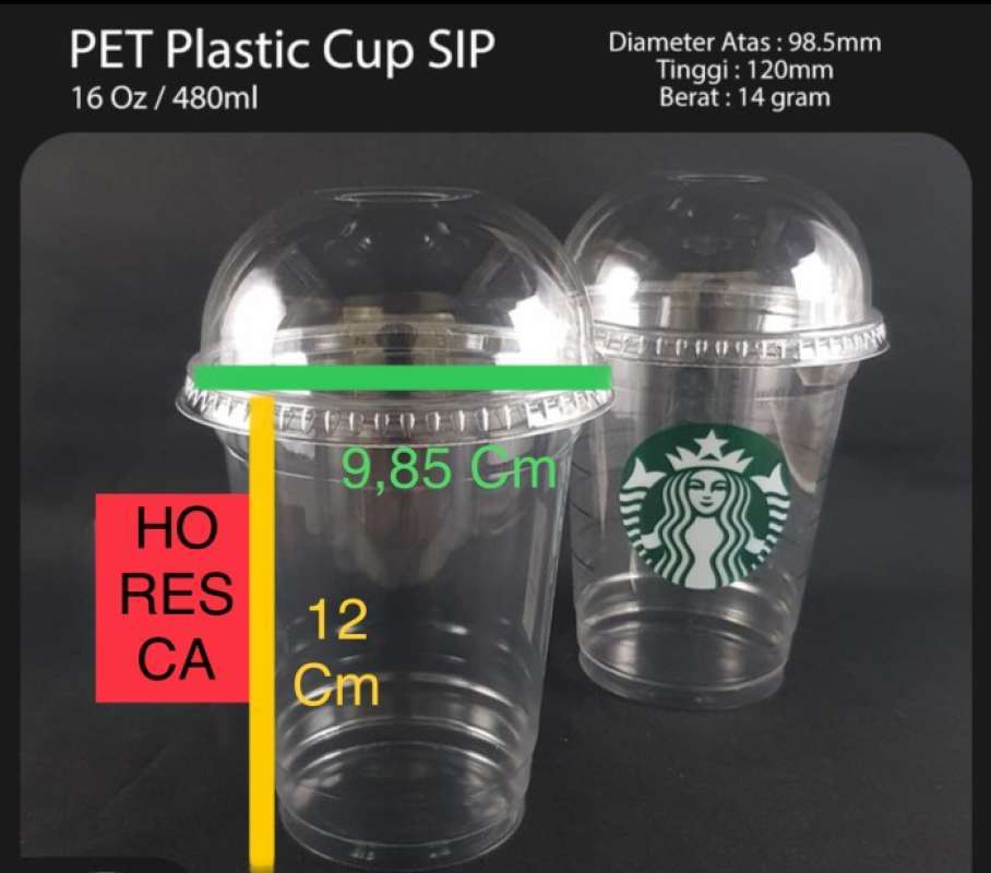 Jual Plastic Cup Pet / Gelas Pet 16 Oz + Dome Lid @50 Pcs Sip 98.5 di Seller GENTASTORE ...