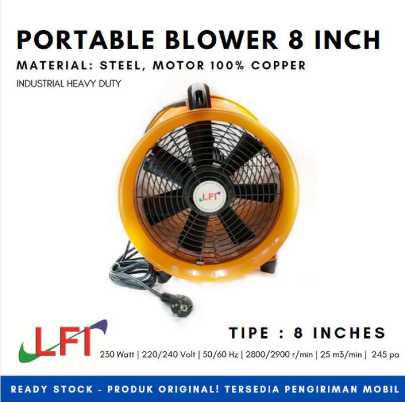 Promo Portable Ventilator / Blower/ Exhaust 8 Inches Diskon 10% di ...