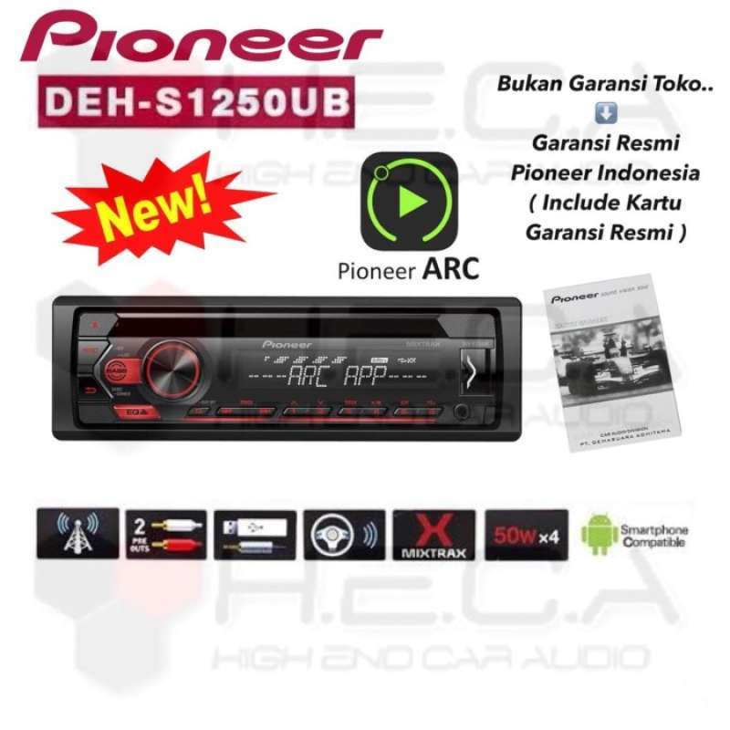 Jual Pioneer DEH-S1250UB Tape Mobil DEHS1250UB Single Din Head Unit Audio di Seller Carlos ...