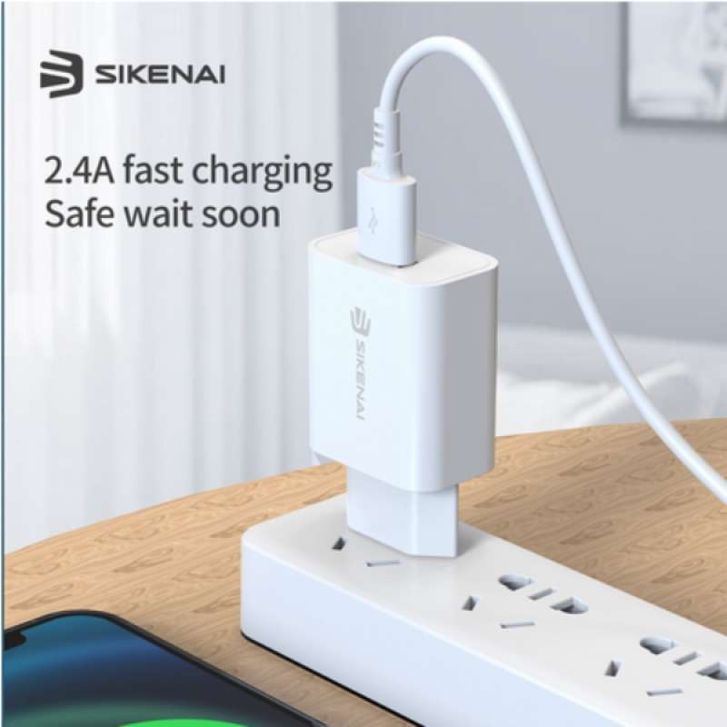 Jual Sikenai Charger X1-eu Adapter 2.4a Micro Usb Lightning iPhone Type ...