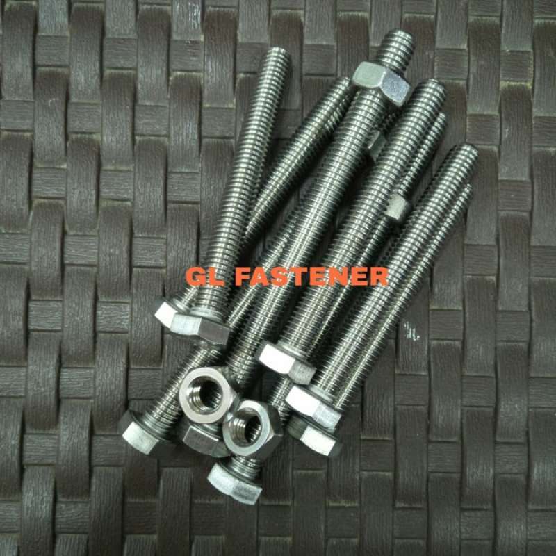 Promo Baut Mur Hex Stainless Steel 304 M8 x 100 anti karat Kunci 13 SUS 304 Diskon 3% di Seller ...