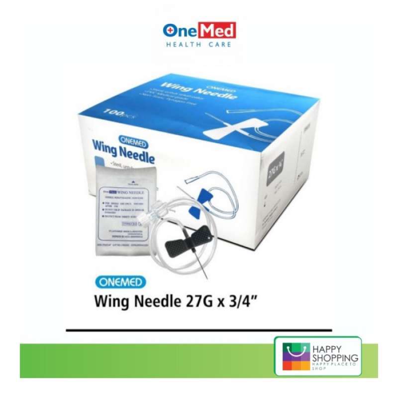Jual Wing Needle Scalp Vein 27G,25G,23G Onemed Box Isi 100Pcs di Seller ...