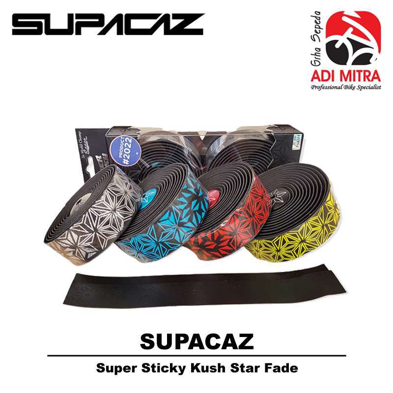 Jual Supacaz Super Sticky Kush Star Fade Bar Tape Balutan Stang Sepeda - Neon Blue di Seller ...