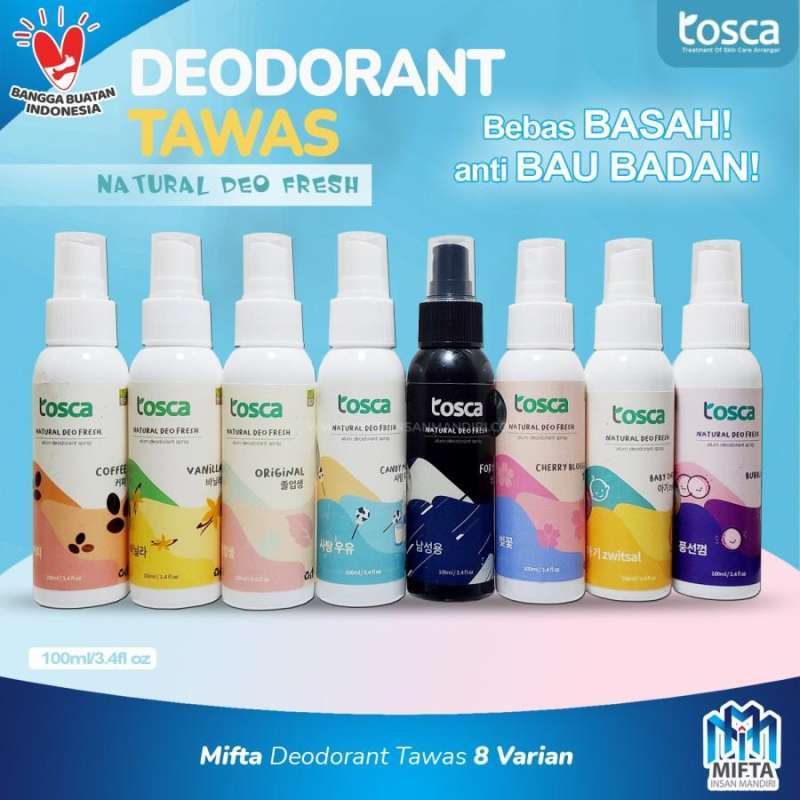 Jual DEODORANT TAWAS / NATURAL DEO FRESH 100ML TOSCA / DEODORAN SPRAY ...