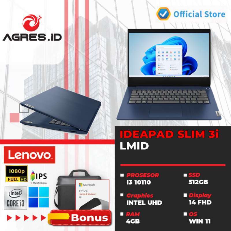Jual LENOVO IDEAPAD SLIM 3i LMID - I3 10110 4GB 512SSD WIN11 OHS 14 ...