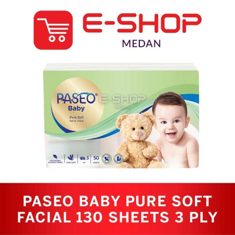 Jual Tissue paseo baby facial pure soft 3 ply 130's / Tisu bayi Tisu ...